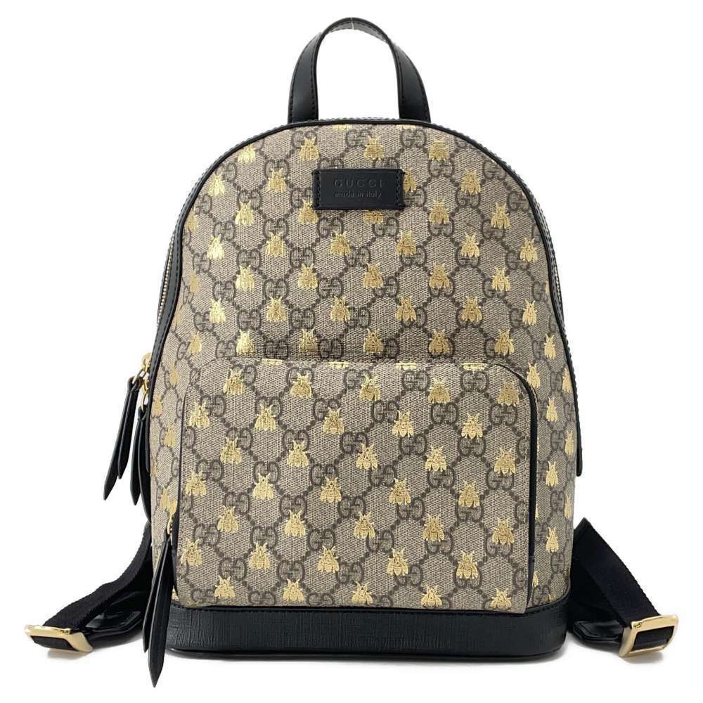 Gucci Gg Supreme Bee Backpack Black - Gem